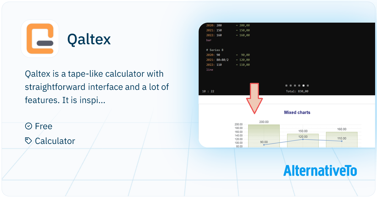 Qaltex: Tape-like calculator with straightforward interface and a lot ...