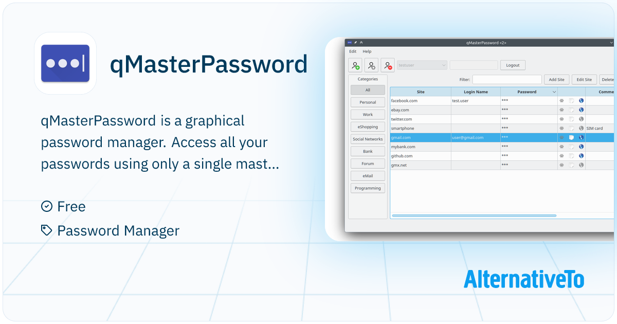 qMasterPassword: Master your passwords with one key; a privacy-centric ...