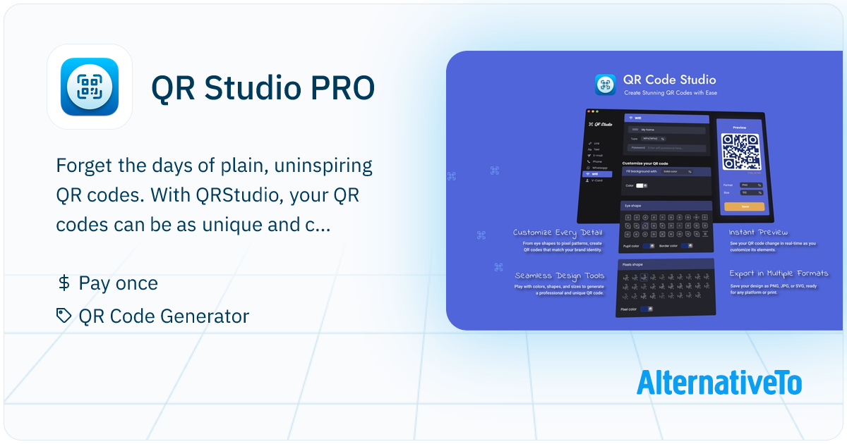 QR Studio PRO: Custom QR code design software for Mac | AlternativeTo