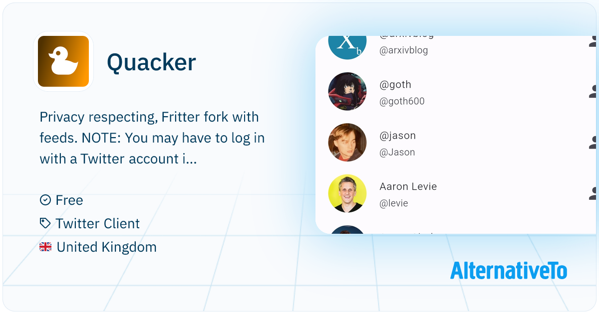 Quacker: More private and clean way to browse Twitter/X. | AlternativeTo