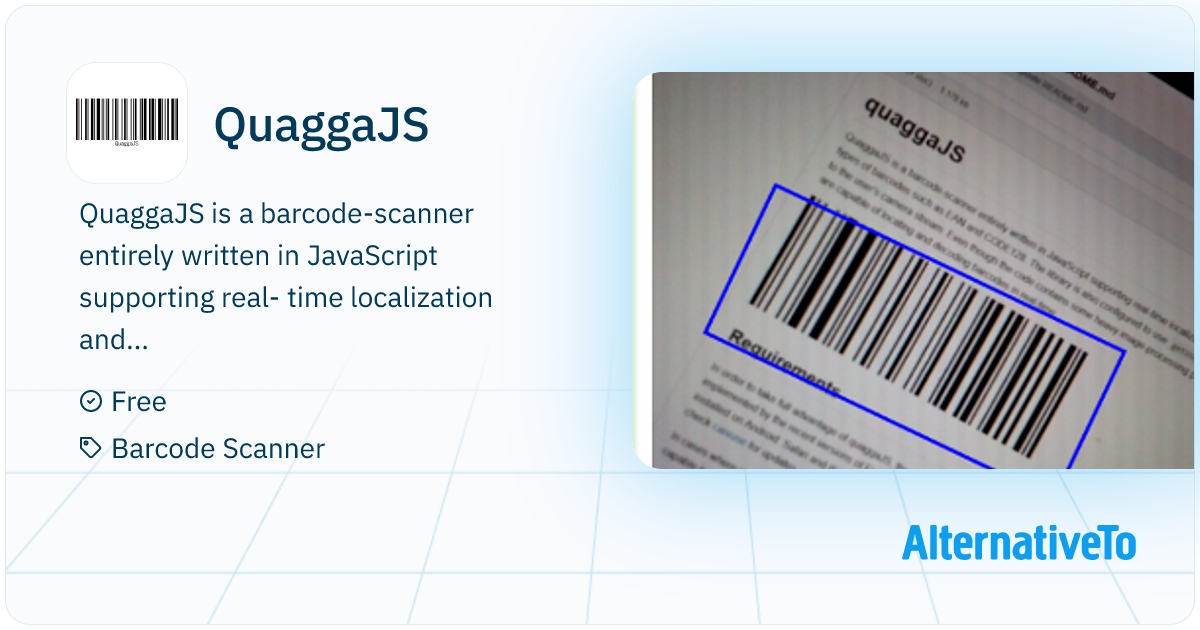 QuaggaJS: Barcode-scanner entirely written in | AlternativeTo