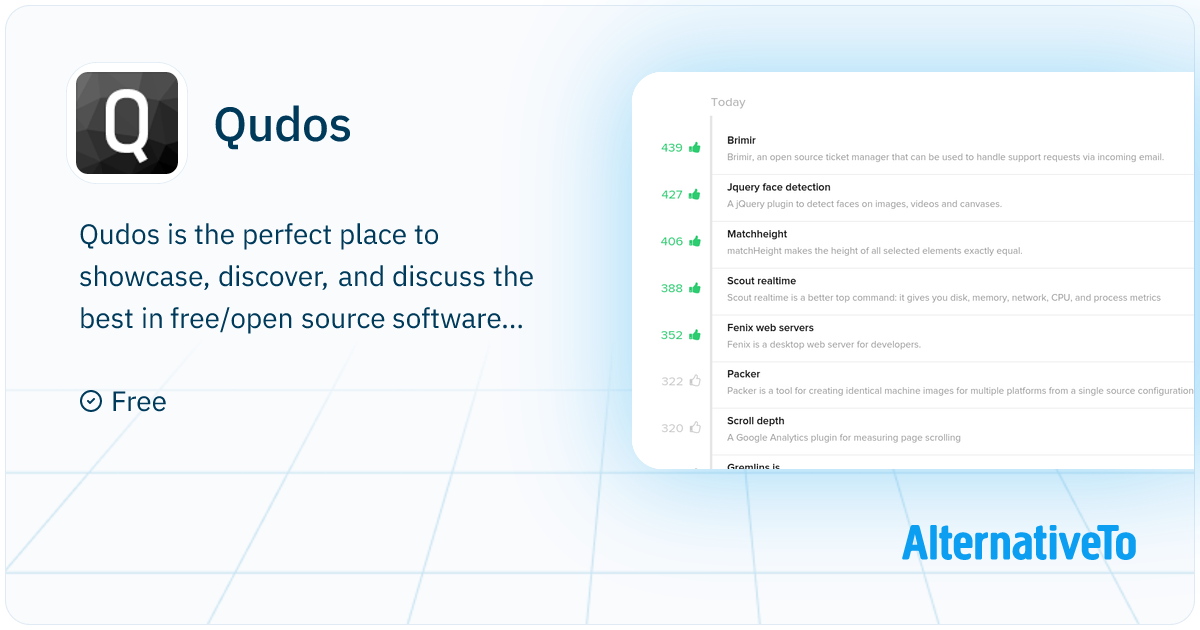 Qudos: The perfect place to showcase, discover | AlternativeTo