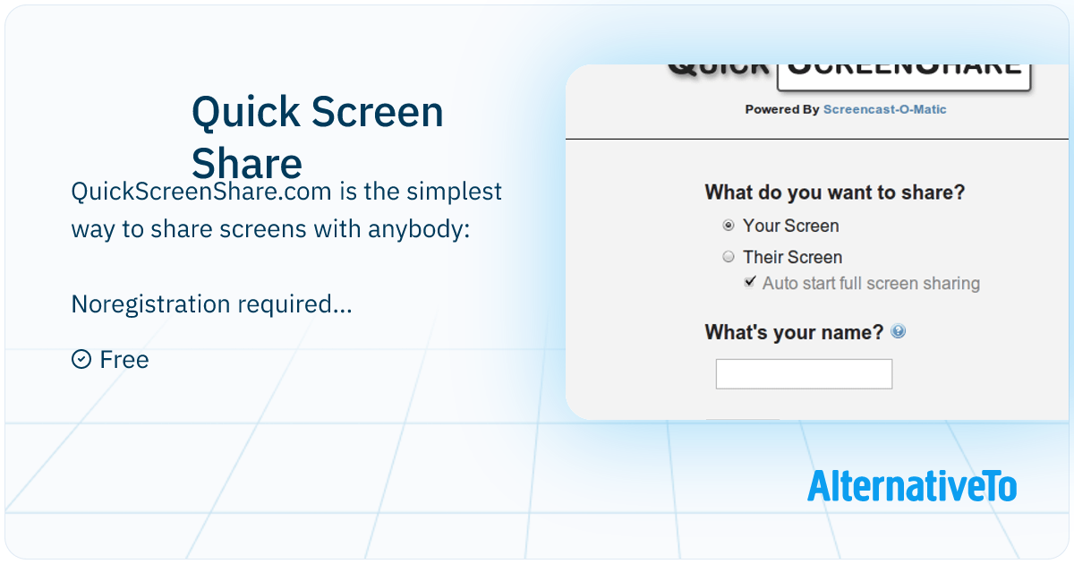 Quick Screen Share: QuickScreenShare | AlternativeTo