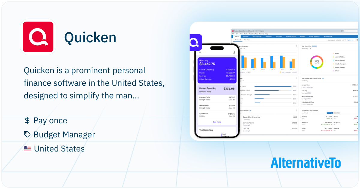 Quicken: Prominent personal finance software | AlternativeTo