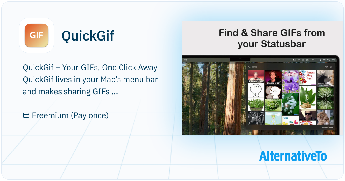 QuickGif: Search and Share GIFs straight from your menu bar. Designed ...