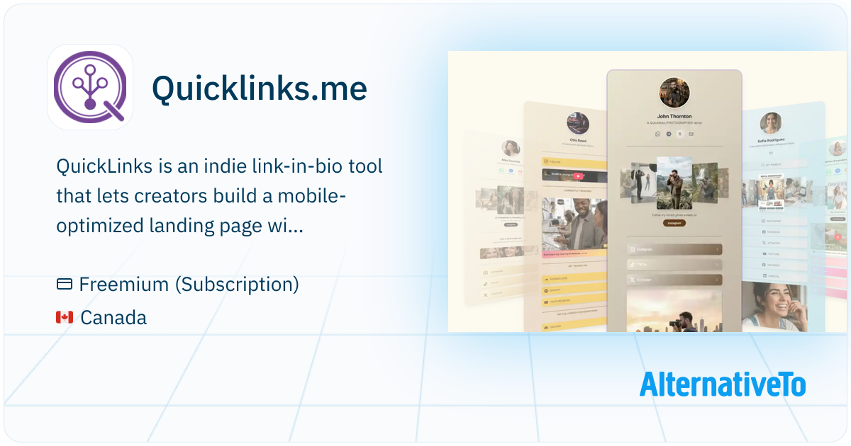 Quicklinks.me: Free link-in-bio page builder with built-in URL ...