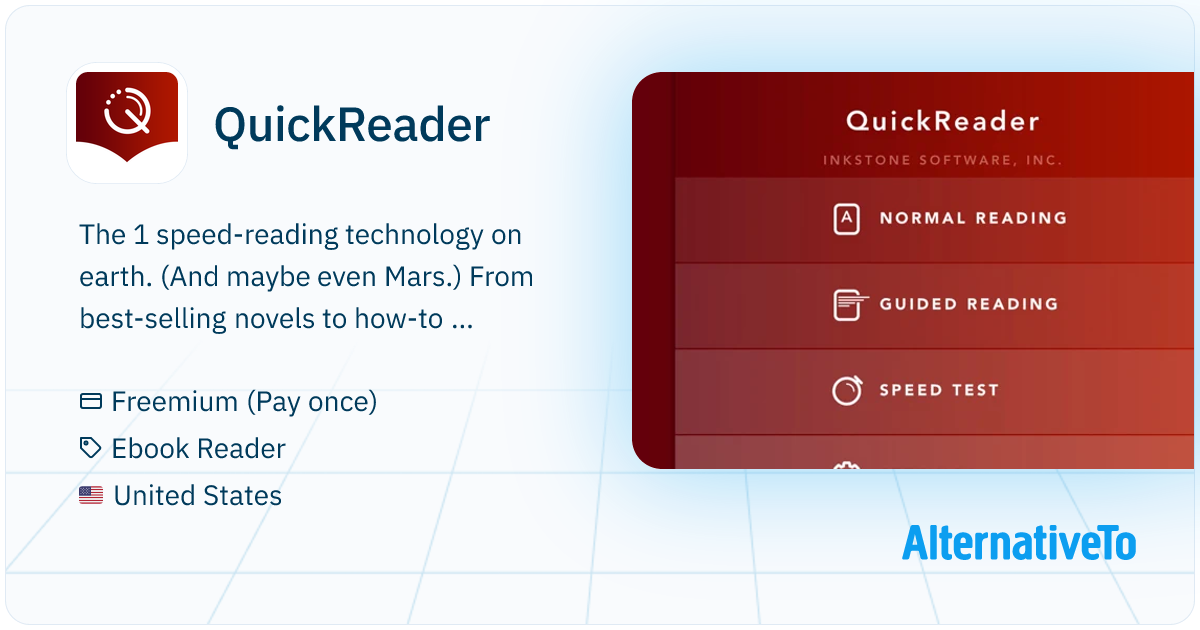 QuickReader: Extraordinary speed reading for book lovers | AlternativeTo