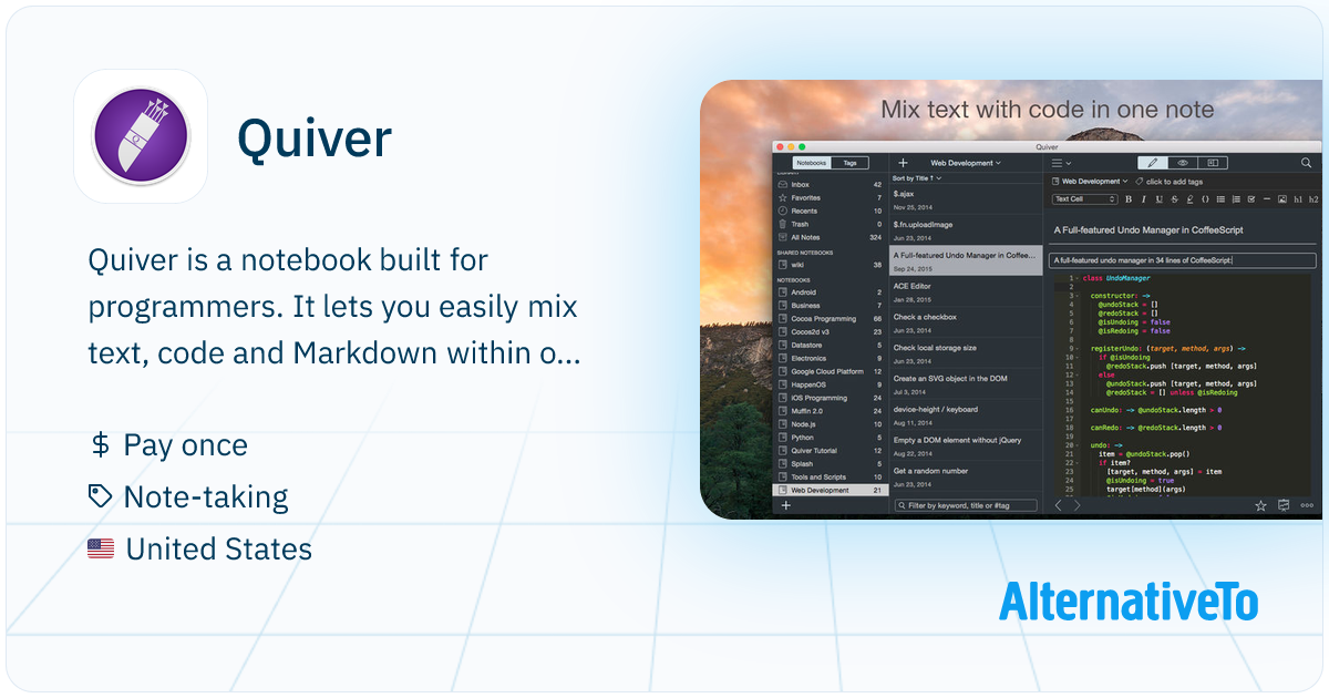 Quiver: Notebook built for programmers | AlternativeTo