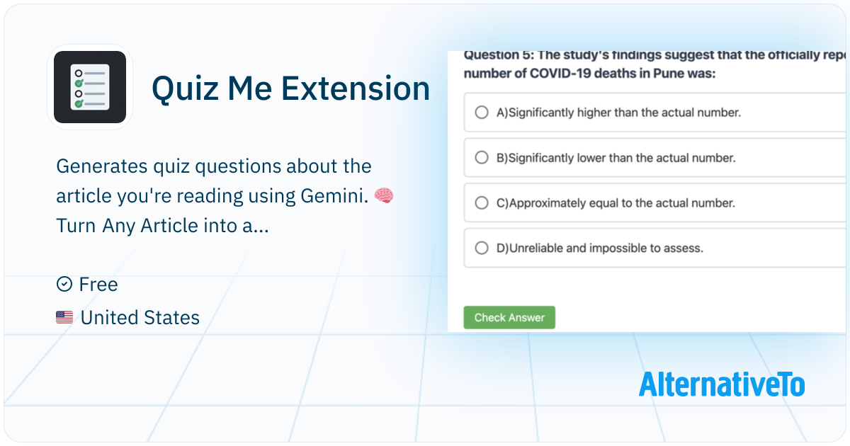 Quiz Me Extension: This extension generates interactive quiz questions ...