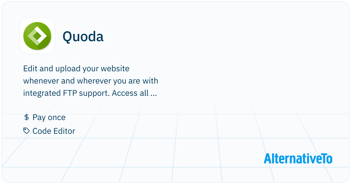 Quoda: HTML & source code editor for Android featuring a built-in FTP ...