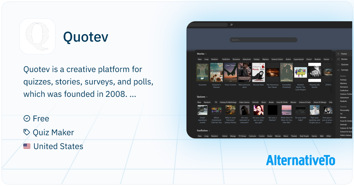 Quotev: Make quizzes, surveys, and stories | AlternativeTo