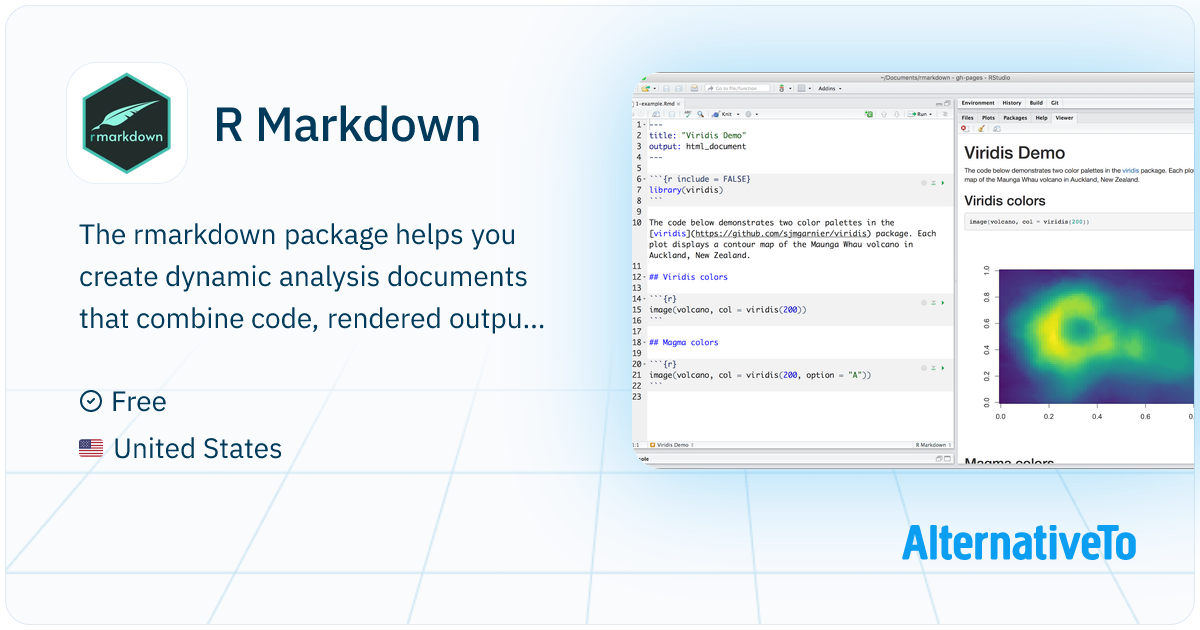 R Markdown: Dynamic Documents for R | AlternativeTo
