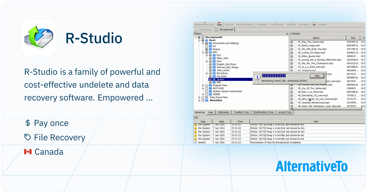 R-Studio: Comprehensive data recovery for multiple file systems ...