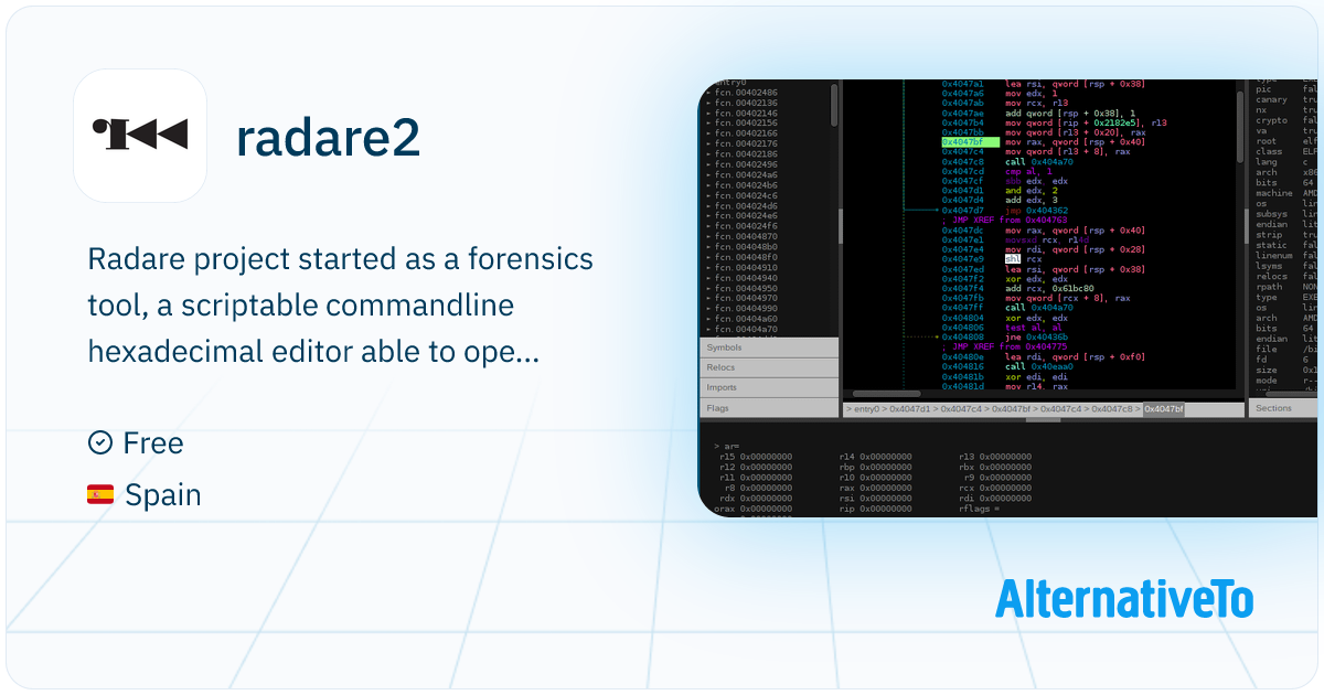 radare2: Unix-like reverse engineering framework and commandline tools ...