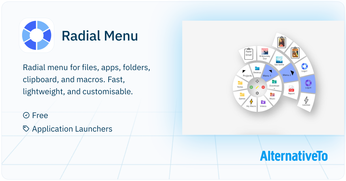 Radial Menu: Radial menu for files, apps, folders, clipboard ...