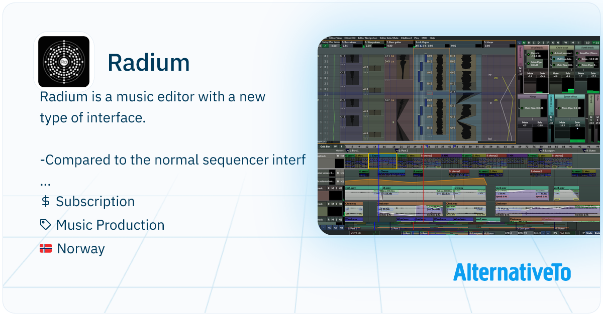 Radium: Music editor with a new type of interface | AlternativeTo