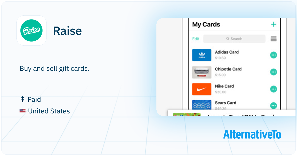 Raise: Buy and sell gift cards | AlternativeTo