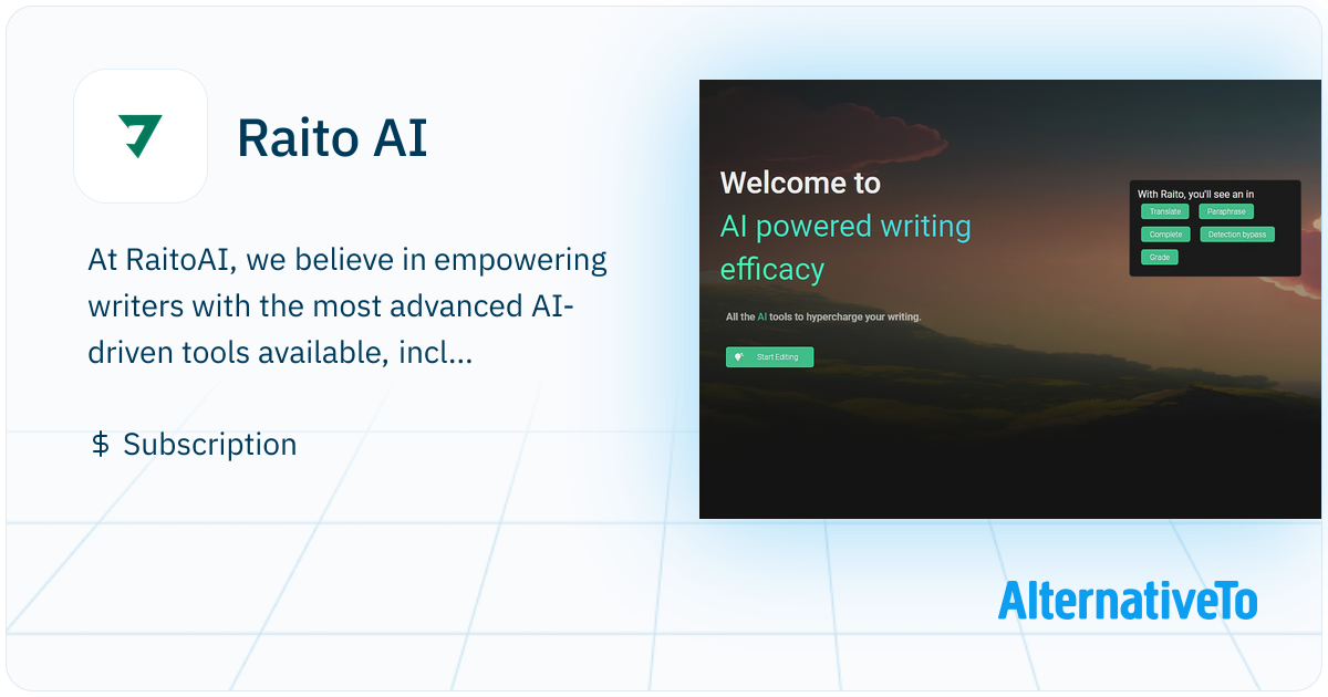 Raito AI: At RaitoAI, we believe in empowering writers with | AlternativeTo
