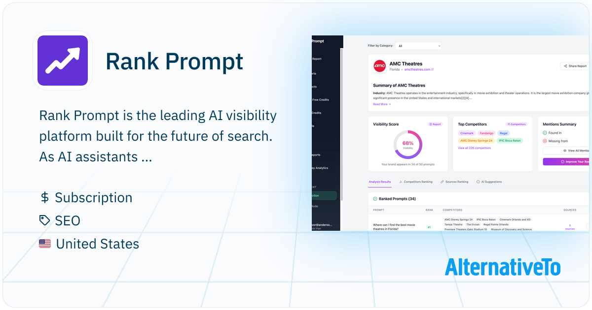 Rank Prompt: Helps brands track, measure, and improve their visibility ...