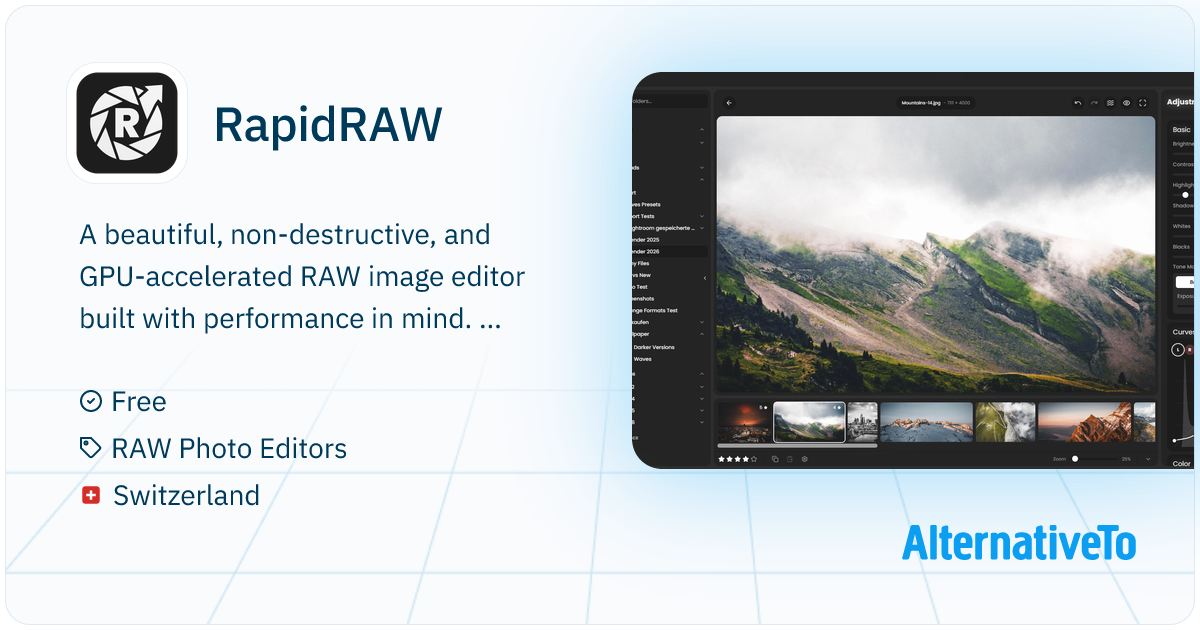 RapidRAW: GPU-accelerated RAW editor with AI masking and batch tools ...