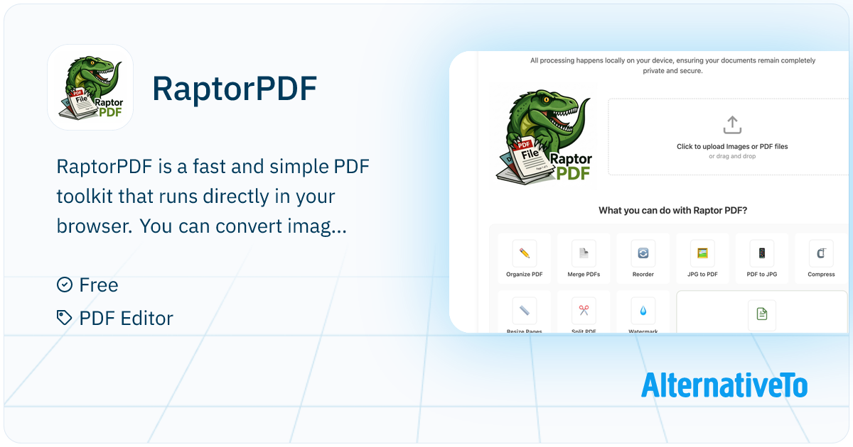 RaptorPDF: Convert, merge, compress and resize PDFs instantly in your ...