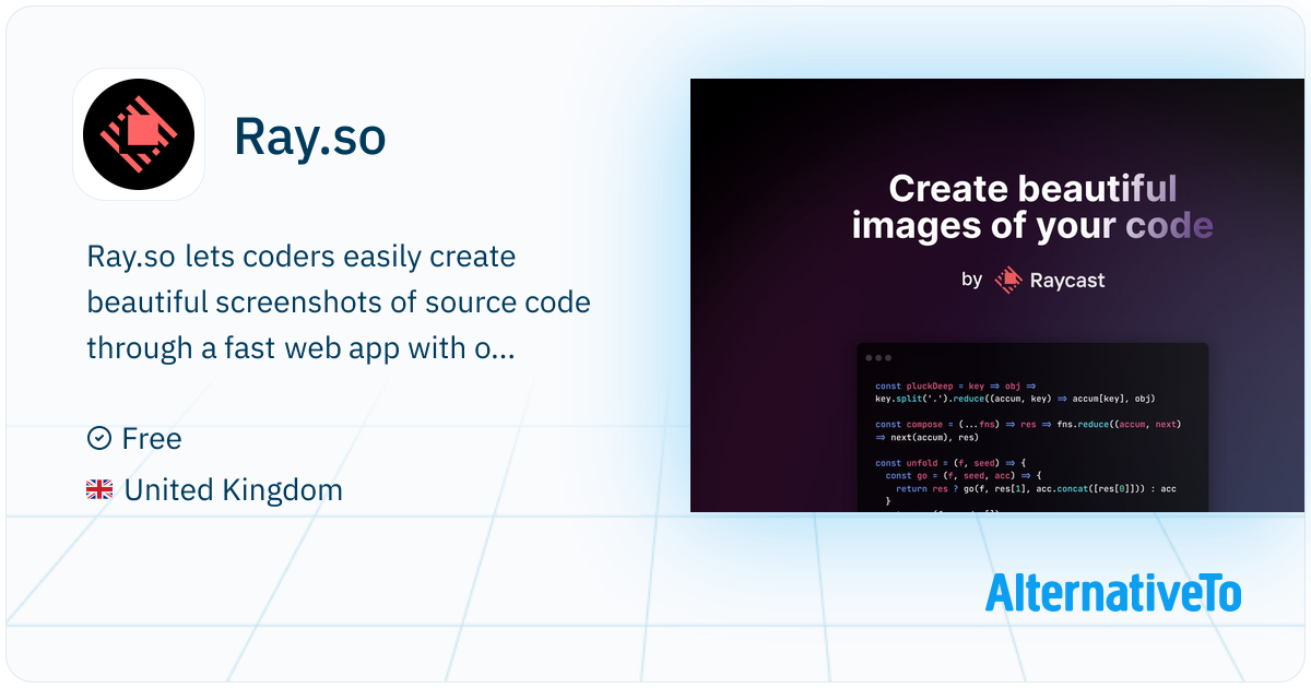 Ray.so: Fast and easy to use web app for creating beautiful images of ...