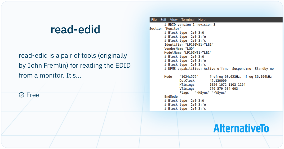 read-edid: Pair of tools (originally by John | AlternativeTo