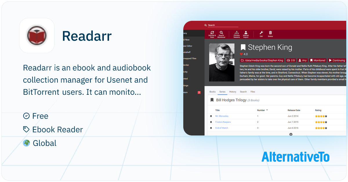 Readarr: Book Manager and Automation (Sonarr for Ebooks) | AlternativeTo