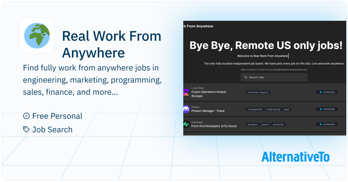 Real Work From Anywhere: The only job board for fully location ...