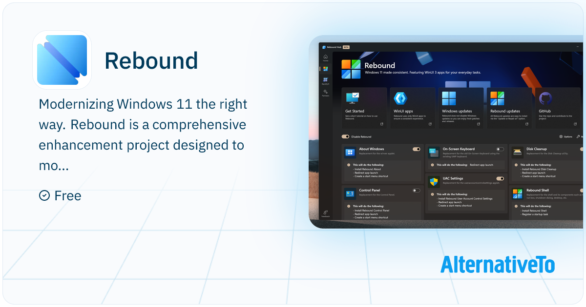 Rebound: Windows 11 done right | AlternativeTo