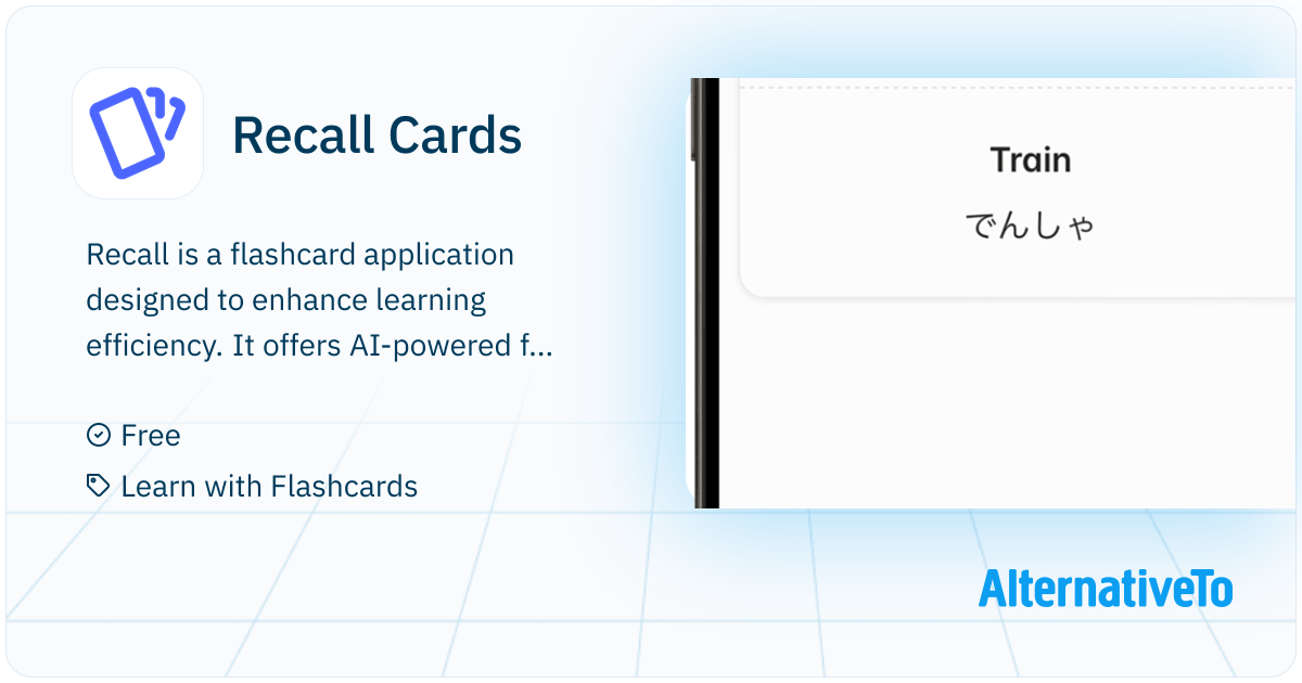 Recall Cards: Flashcards application for efficient learners | AlternativeTo
