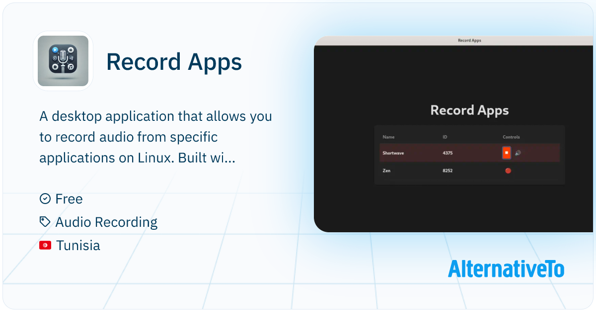 Record Apps: A desktop application that allows you to record audio from ...