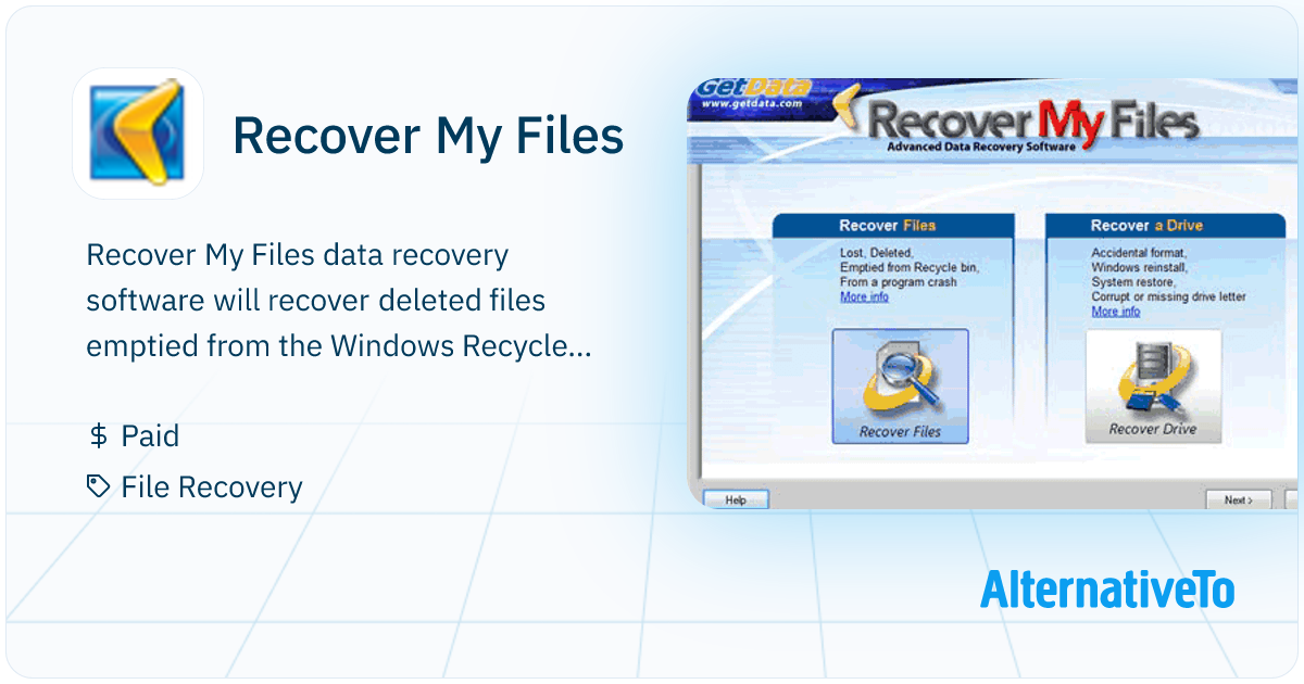 Recover My Files: Data recovery software will | AlternativeTo