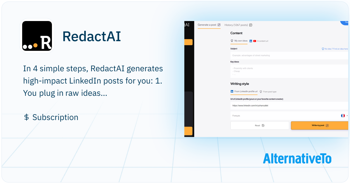 RedactAI: Assists you in creating high-quality LinkedIn posts in just a ...