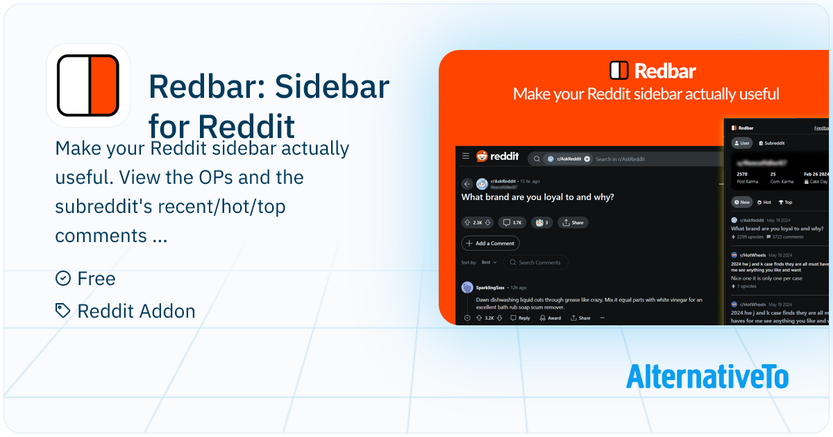 Redbar: Sidebar for Reddit: Make your Reddit sidebar actually useful ...