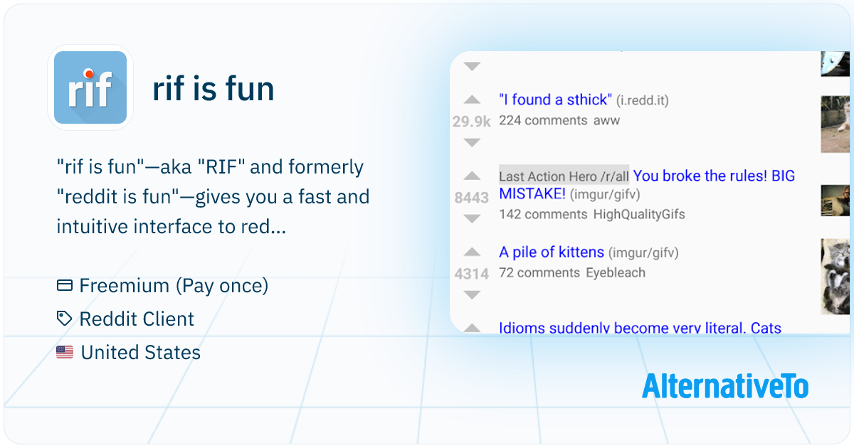 rif is fun: "rif is fun"—aka "RIF" and formerly "reddit is | AlternativeTo