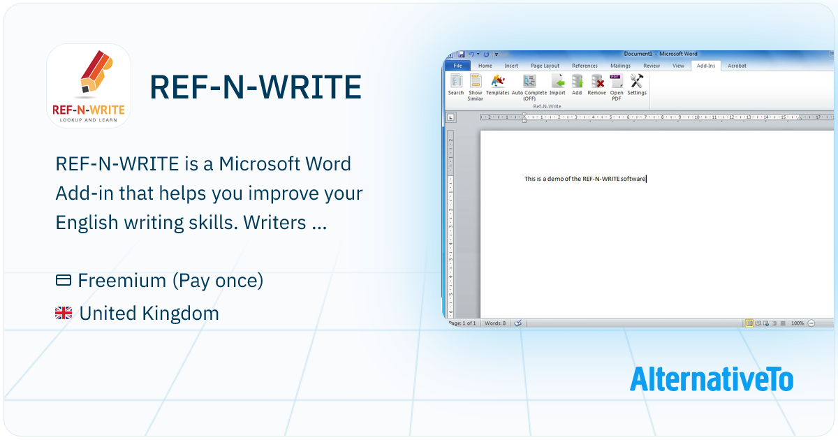 REF-N-WRITE: Tool for English academic writing | AlternativeTo