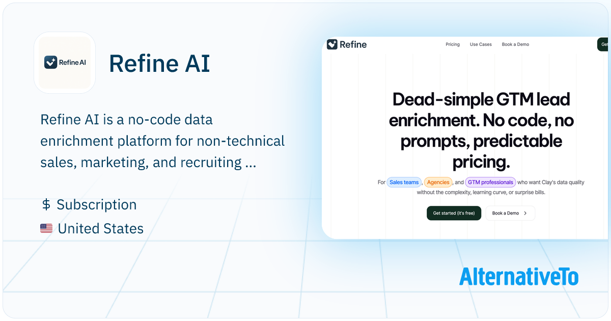 Refine AI: Dead-simple GTM lead enrichment. No code, no prompts ...