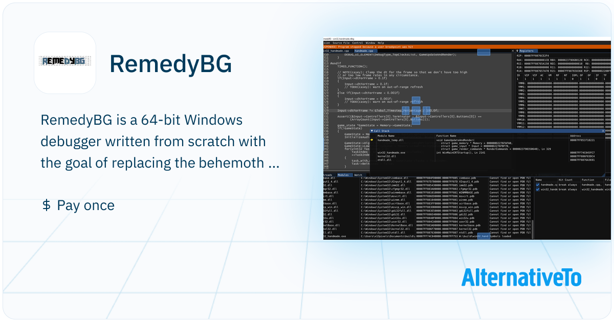 RemedyBG: 64-bit Windows debugger written from scratch as an ...