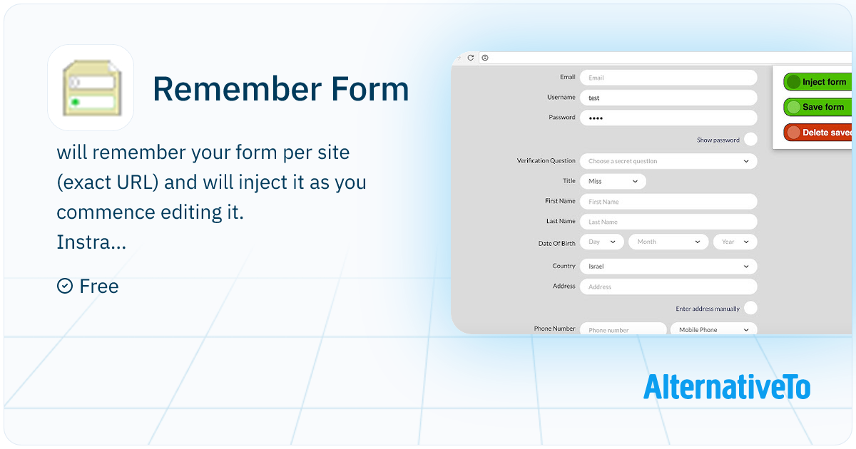 Remember Form: This extension can remember the form and refill the form ...
