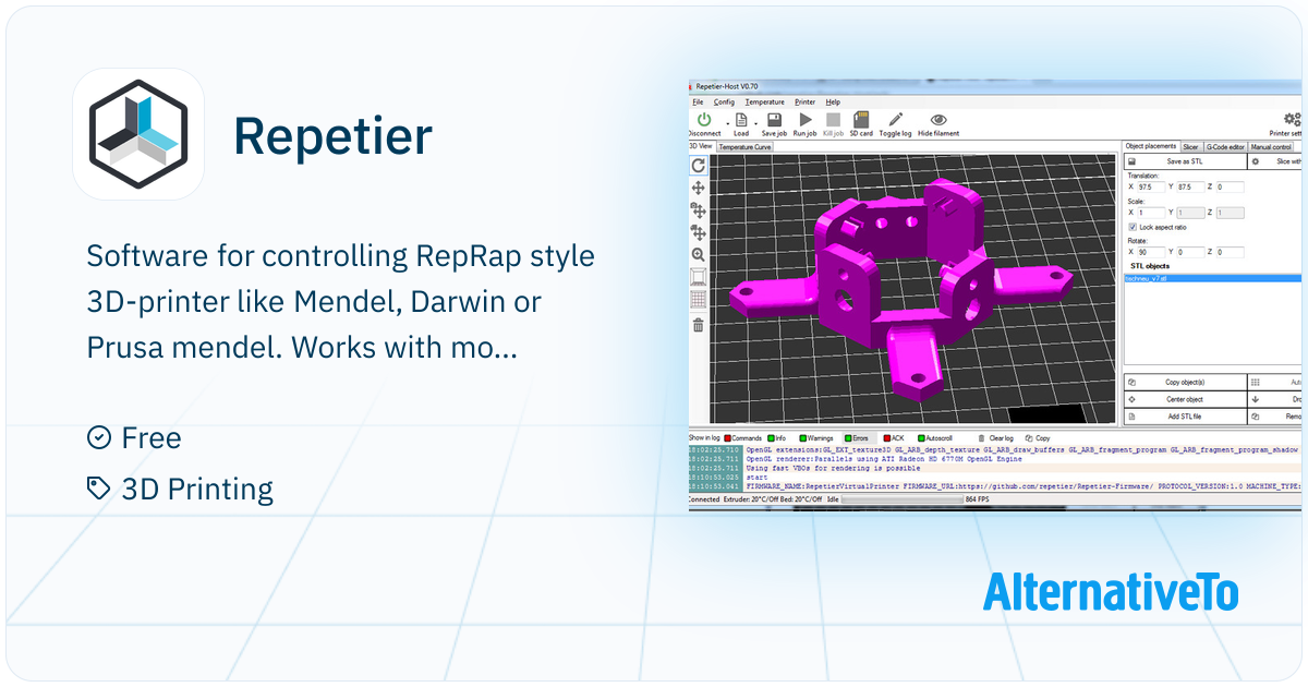 Repetier: Host is an open-source 3D printer front-end | AlternativeTo