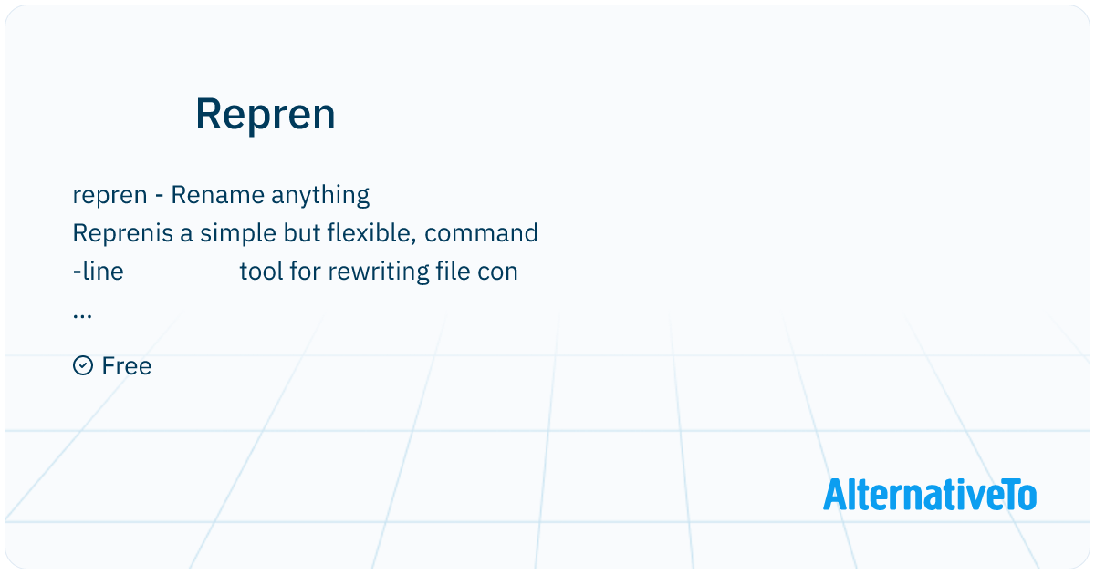 Repren: Rename anything files cli | AlternativeTo