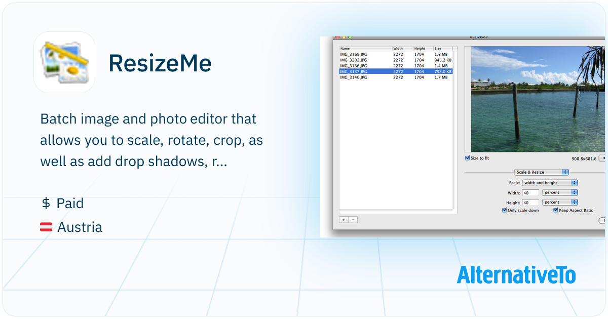 ResizeMe: Batch image and photo editor that allows you to | AlternativeTo