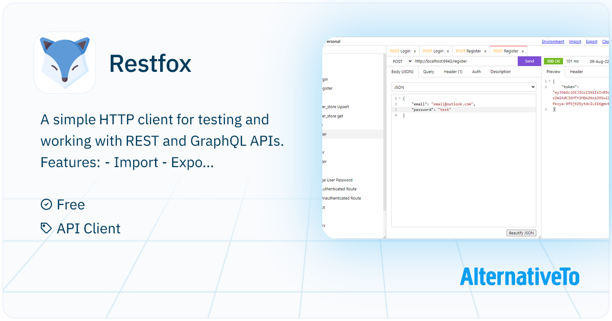 Restfox: A simple HTTP client for testing and working with | AlternativeTo