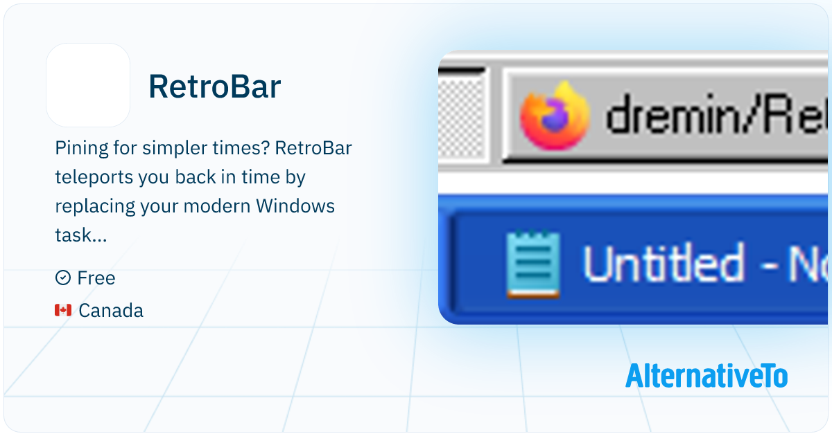 RetroBar: Classic Windows 95, 98, Me, 2000, XP, Vista taskbar for ...