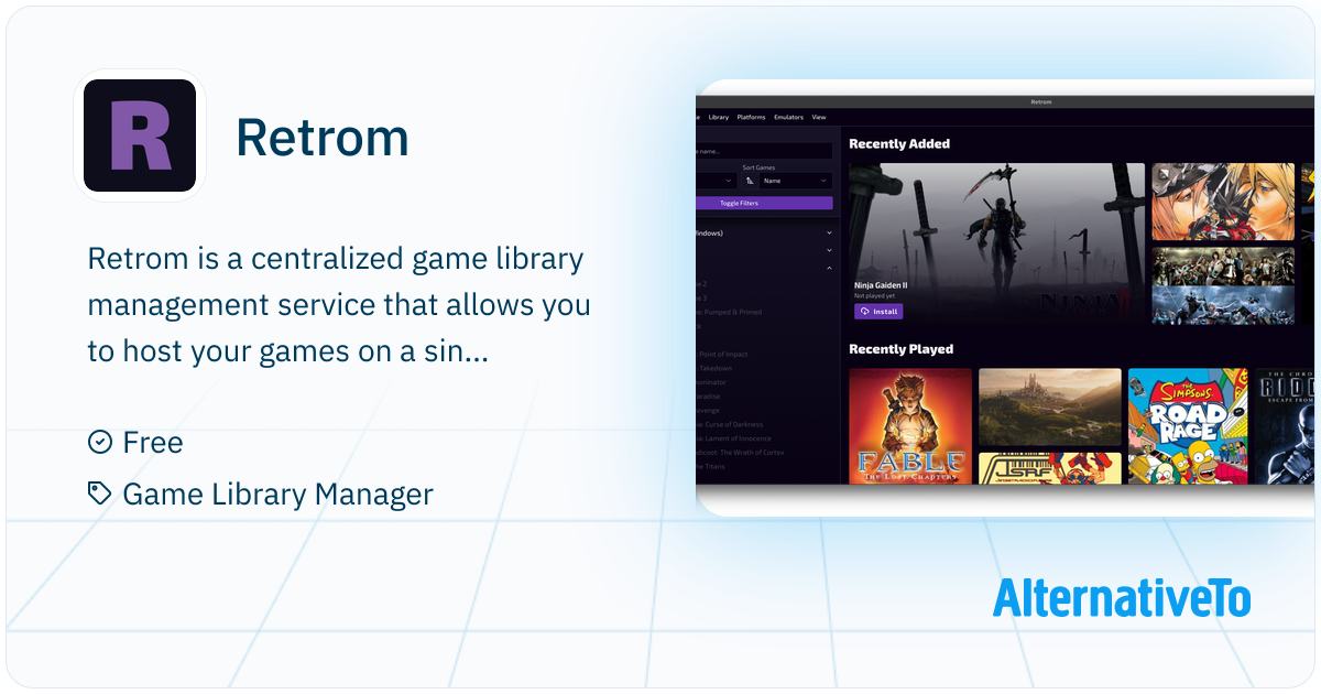 Retrom: Centralized game library management service | AlternativeTo