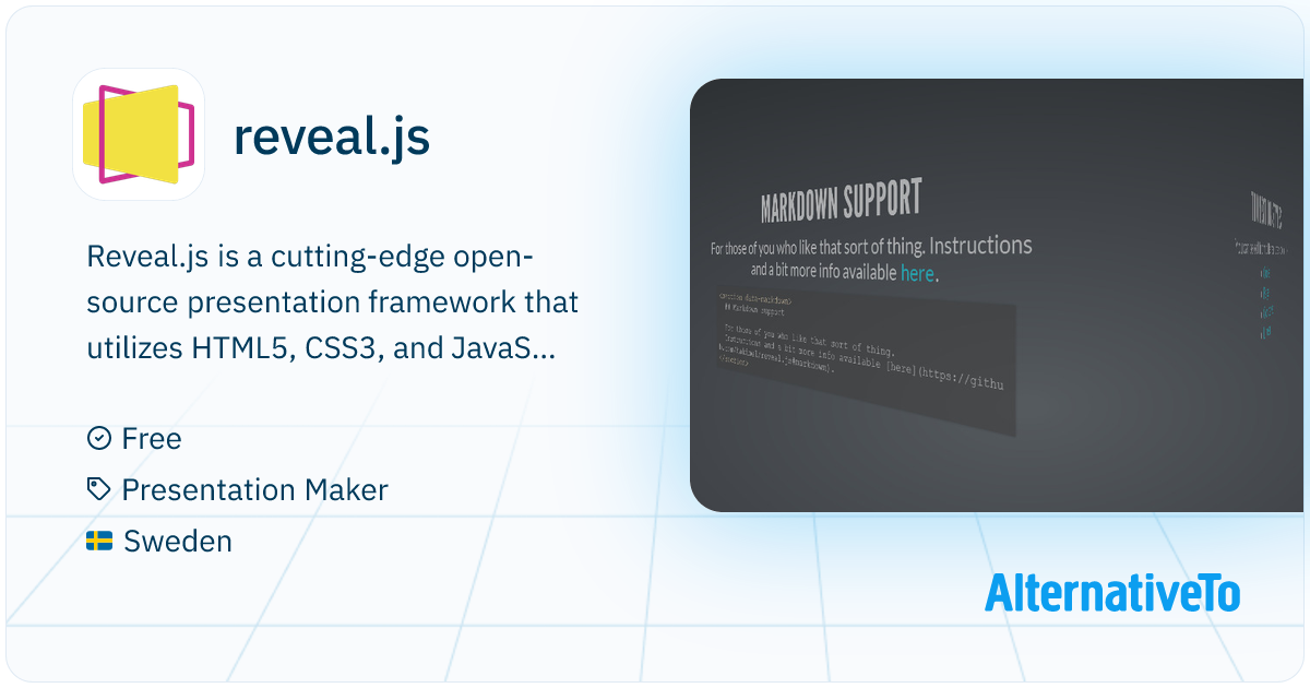 reveal.js: Reveal.js is an open-source presentation framework using ...