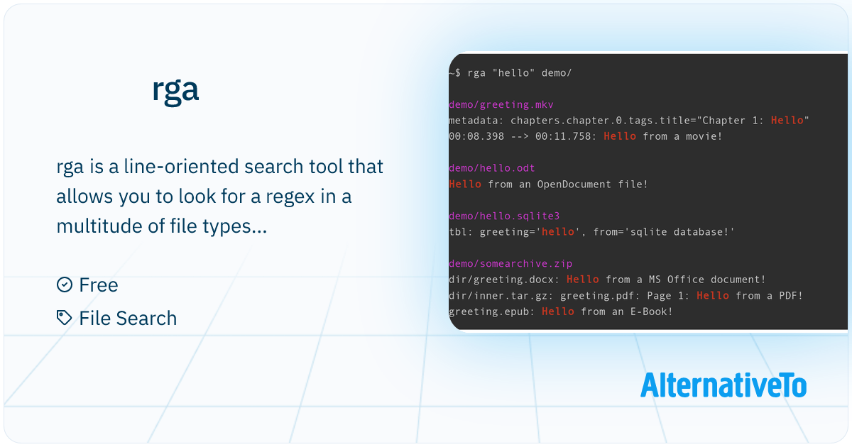 rga: : ripgrep, but also search in PDFs, E-Books, Office documents, zip ...