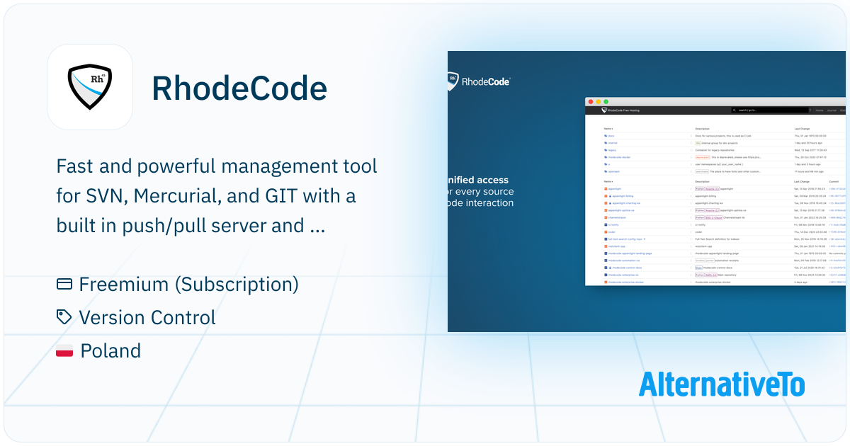 RhodeCode: Enterprise source code management platform for centralized ...