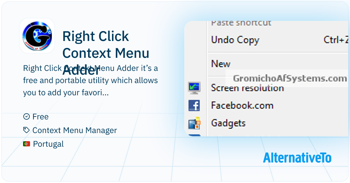 Right Click Context Menu Adder: It’s a free and | AlternativeTo